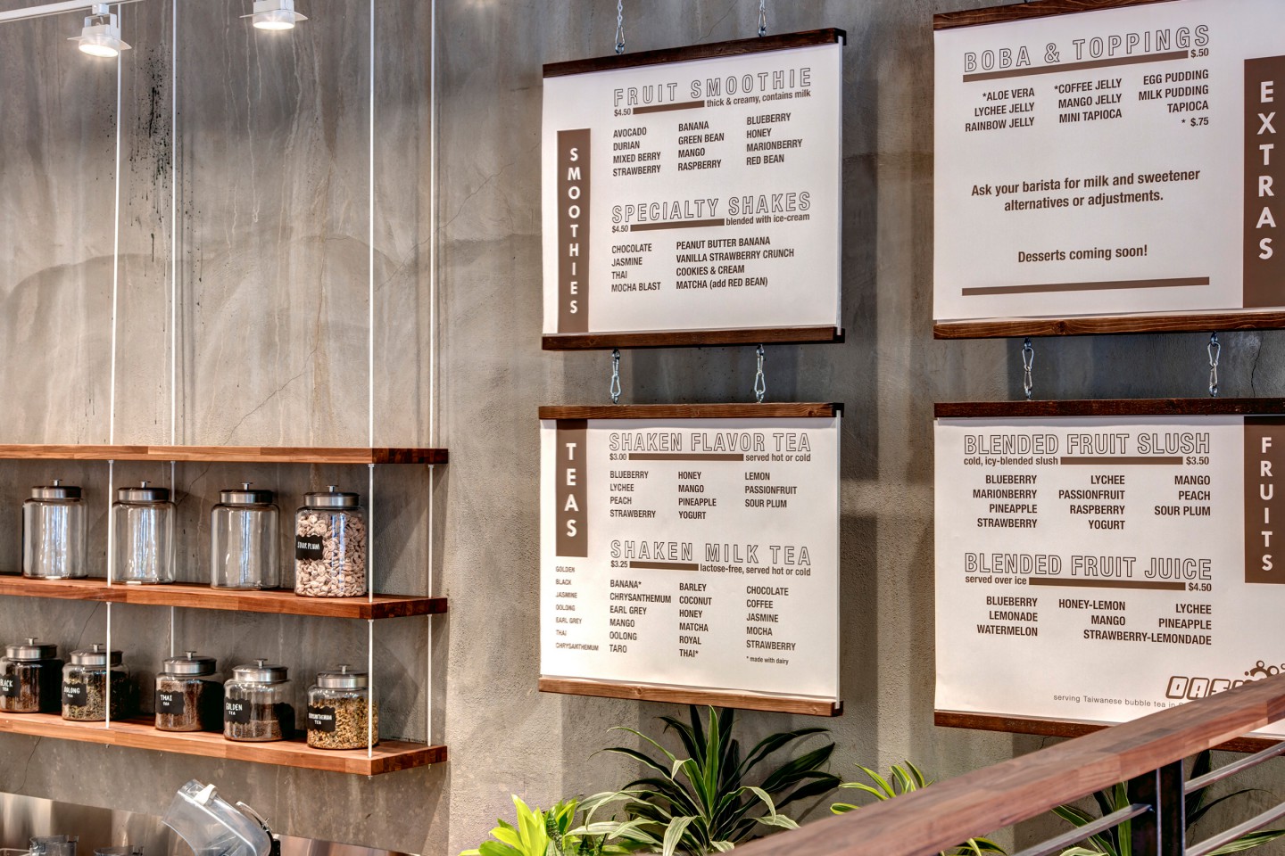 Oasis Tea Zone Capitol Hill – Retail Café Design – Board & Vellum